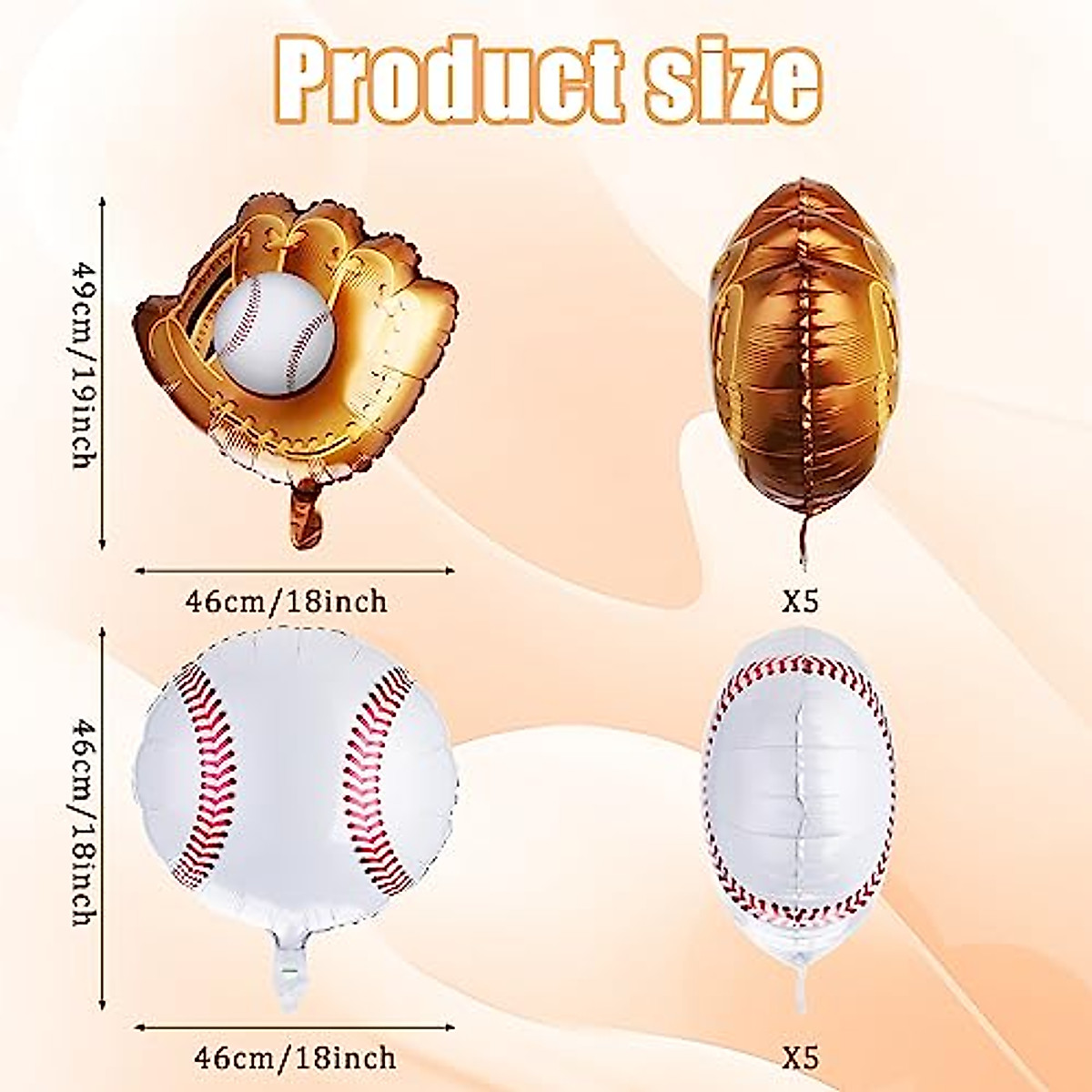 10 PCS Baseball Balloons Baseball Glove Balloons 18 Inch Balloons Sports Baseball Balloons Foil Baseball Glove Mylar Balloon Decorations for Baseball Themed Party Balloons Boys Girls Summer Birthdays