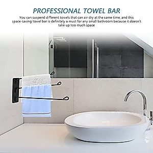 UPKOCH Swing Arm Towel Rack Wall Mount Towel Rack Stainless Steel Towel Bar Rotation Space Saving Towel Racks Swivel Hand Towel Bar for Home Kitchen Bathroom Accessories