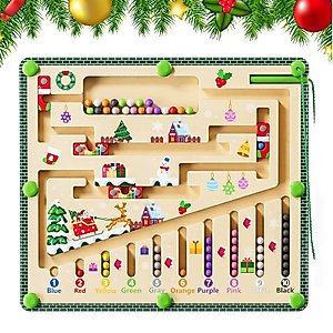 Magnetic Color and Number Maze, Montessori Toys for 3+ Year Old,Wooden Puzzle Activity Board, Learning Educational Toddler Toy for Kids 3 4 5 Year Old Ideal Gifts,Christmas Stocking Stuffers for Kids