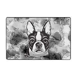 Boston Terrier Area Rug Living Room Kitchen Bedroom Sofa Bedside Carpet Floor Mats 72"X48"