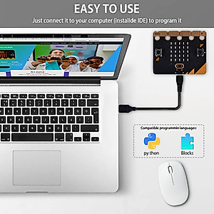 GeeekPi Micro:bit V2 Go Kit Original Microbit V2 Starter Kit, with BBC Micro:bit V2 Board, Battery Holder, 2 AAA Batteries, Micro USB Cable for Coding and Programming