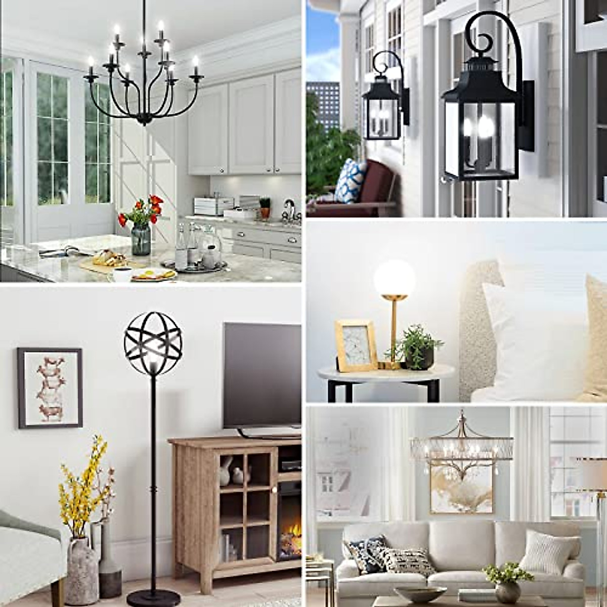 MAXvolador E12 LED Candelabra Light Bulbs 40W Equivalent, Daylight White 5000K 4W Chandelier Light Bulbs, Type B Bulb B11 Candle Bulbs Base Bulb 400 Lumens, Non-Dimmable, Pack of 6