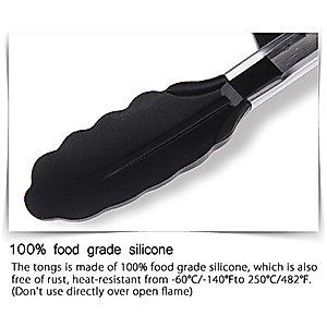 GEEKHOM Barbecue Tongs 16-Inch Extra Long Grilling Tong for Cooking with Silicone Tips and Locking Head, Non-Slip Non-Stick Kitchen Tong BBQ Tool for Grills Smokers Salad