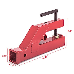 WSays Clamp On Trailer 2" Mount Receiver Hitch Adapter Compatible with Deere Bobcat Tractor Bucket Skid Steer
