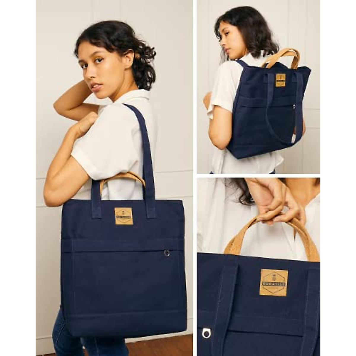 Kuratist - DEERN Totepack - 2 in 1 Backpack - 14L - Fits 13.3" Laptops - Used for Shopping/Work/Trips/Office/School (Navy)