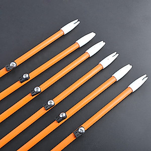 AMEYXGS Bowfishing Arrow Hunting Solid Fiberglas Shaft with Broadheads Tip and Safty Slides for Compound Recurve Bow (Type 1, 6)