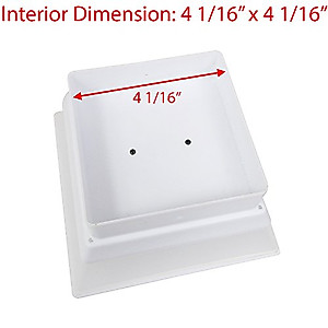 iGlow 4 Pack White Outdoor Garden 4 x 4 Solar LED Post Deck Cap Square Fence Light Landscape Lamp Lawn PVC Vinyl Plastic