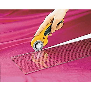 OLFA 45mm Ergonomic Rotary Cutter (RTY-2/DX) - Rotary Fabric Cutter w/ Blade Cover & Squeeze Trigger for Quilting, Sewing, Crafts, Replacement Blade: OLFA RB45-1H