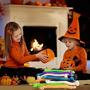 24 Pack Halloween Stretchy Strings Sensory Fidget Toys Pack Great for Kids Students Stress Relief and Anti-Anxiety Toys Assortment Halloween Party Favors (Halloween)