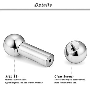 Ocptiy 4G Septum Ring Earrring Gauges Tunnel Plug Piercing stretching kit Big Large Septum Nose pincher Pa Ring Hoop Stainless Surgical Steel Cartilage Helix Tragus Earring Piercing Jewerly Women Men