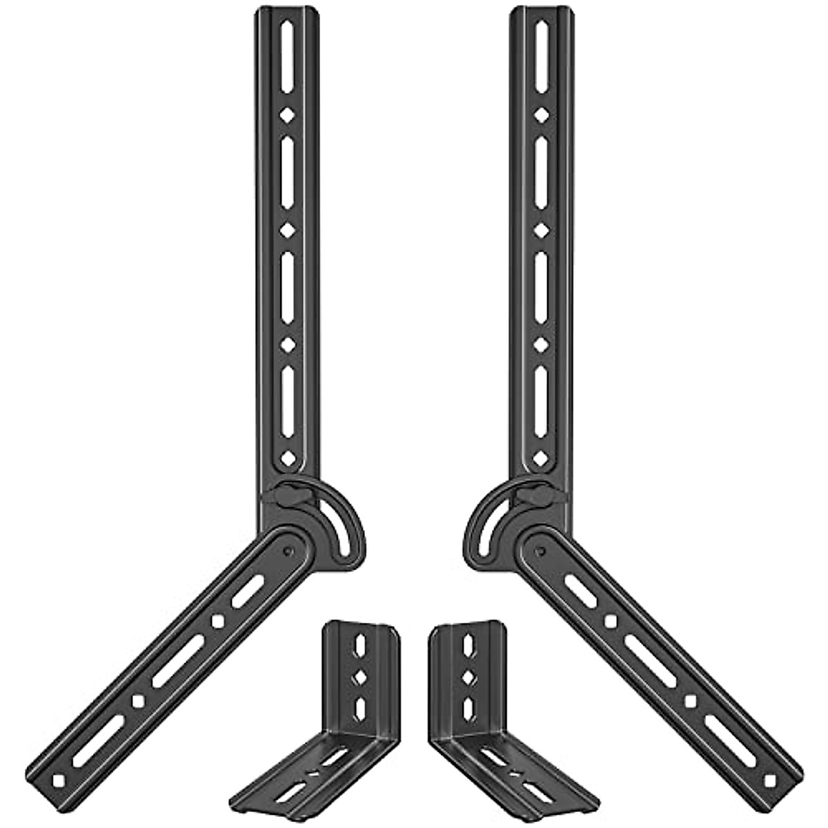 USX MOUNT Sound Bar Mount Under TV, Adjustable Angle Soundbar Mount, Universal Sound Bar Shelf Mount up to 22 Lbs, Soundbar TV Mount with L-Shaped Hooks for Bottom Hole