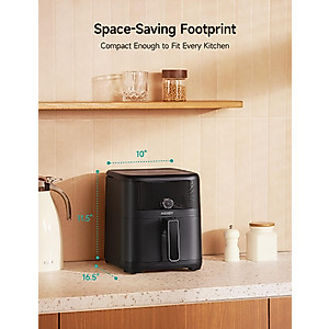 HiCOZY 10-in-1 Air Fryer, 6QT Family Size, Flash Crisp Technology, 400F for Hot & Crispy Results in Minutes, Roast, Reheat, Dehydrate & More, Black