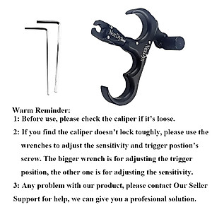 NoxDyn Bow Release 360° Rotatable Thumb Release 4 Fingers (Pure Black)