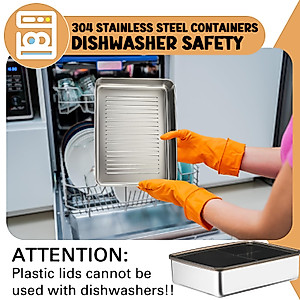 Willinglong 8 Pack Deli Meat Cheese Container for Fridge Increase Capacity Bacon Stainless Steel Containers with Lids Refrigerator Storage Dishwasher Safe