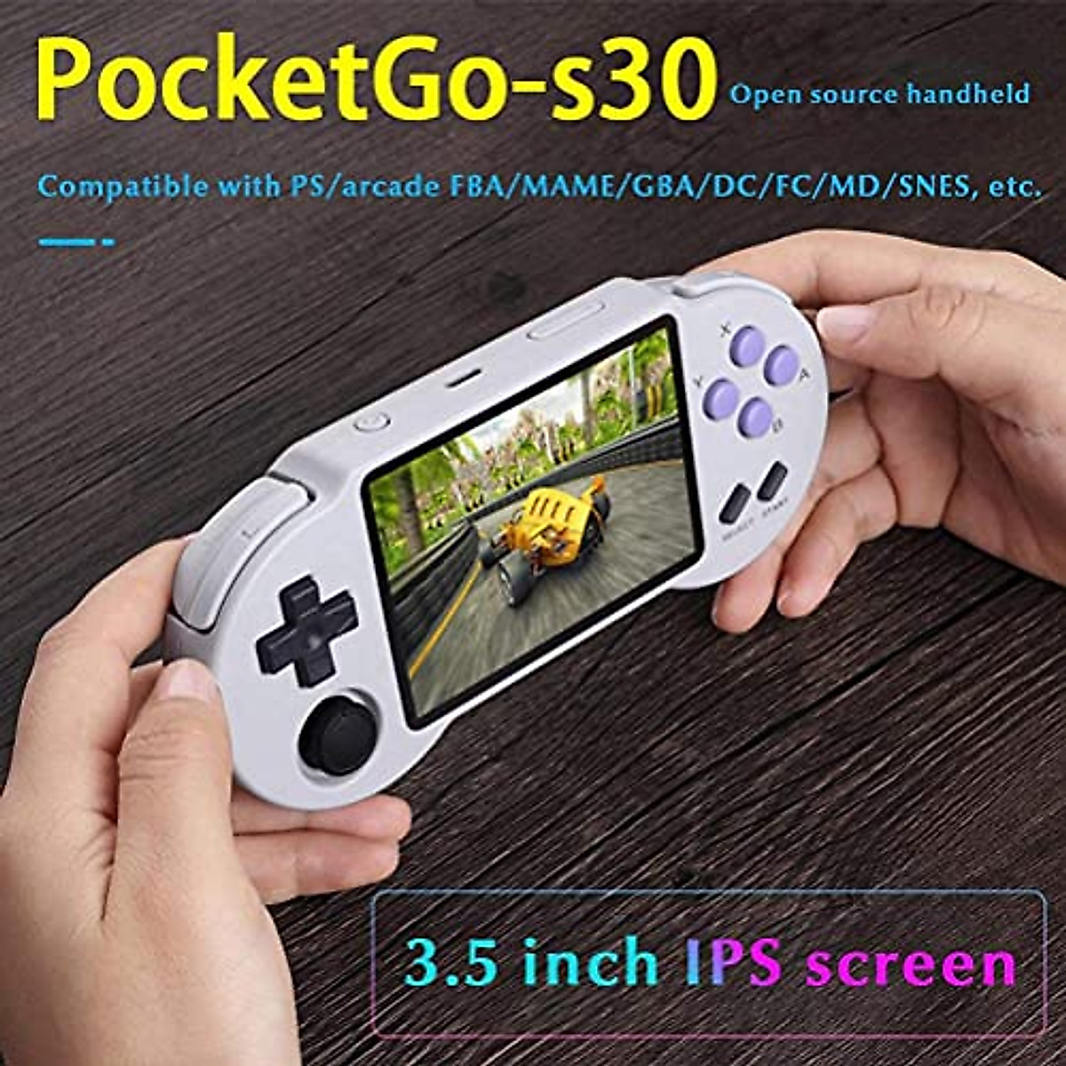 AoFeiKeDM Handheld Game Console Pocket PC S30 Open Source Handheld Nostalgic Arcade Portable GBA Retro PSP Game Console (S30+32G-English)