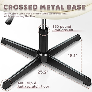 PU-Padded High-Back Armless Office Desk Chair - Modern Swivel Vanity Chair with Rocking Design, Wide Seat & No Wheels for Home Office Tasks by