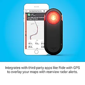 Garmin Varia RTL515, Cycling Rearview Radar with Tail Light, Visual and Audible Alerts for Vehicles Up to 153 Yards Away, 010-02376-00, One Size