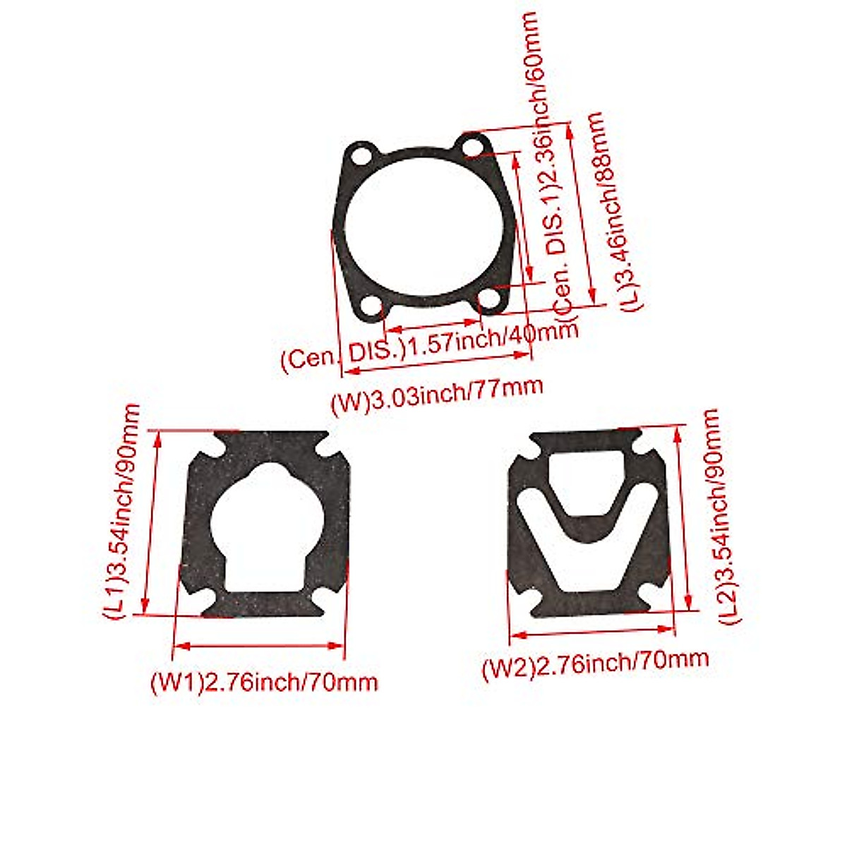 Mxfans Black Pad Air Compressor Valve Plate Replacement Kit Pack of 3