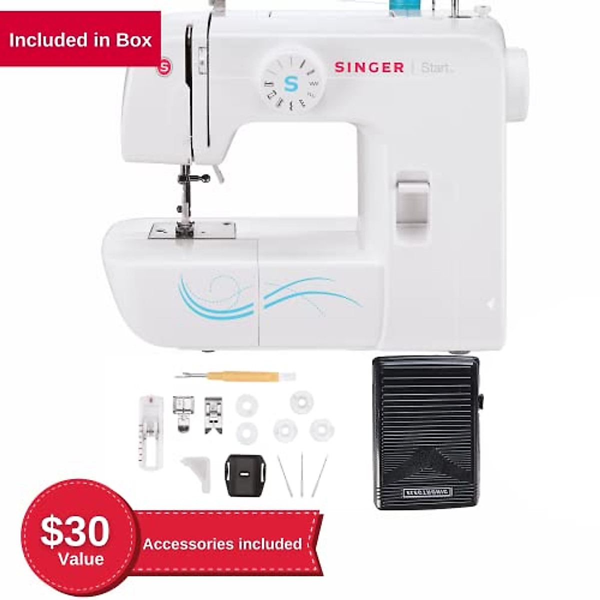 SINGER | Start 1304 Sewing Machine with 6 Built-in Stitches, Free Arm Sewing Machine - Best Sewing Machine for Beginners