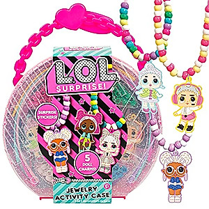 L.O.L. Surprise! Jewelry Activity Case, Create Your Own LOL Surprise Jewelry, Bead Kit Great for Travel and On-The-Go, 100+ Custom Accessories, DIY Jewelry Kit for Kids Ages 5, 6, 7, 8, 9