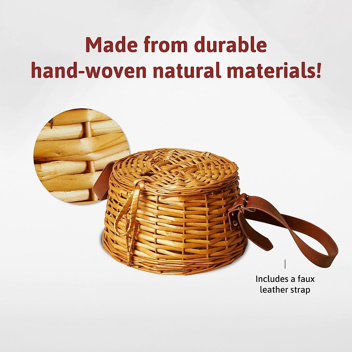 wald imports Willow Creel - Rattan Basket - Woven Baskets for Storage - Decorative Wicker Baskets