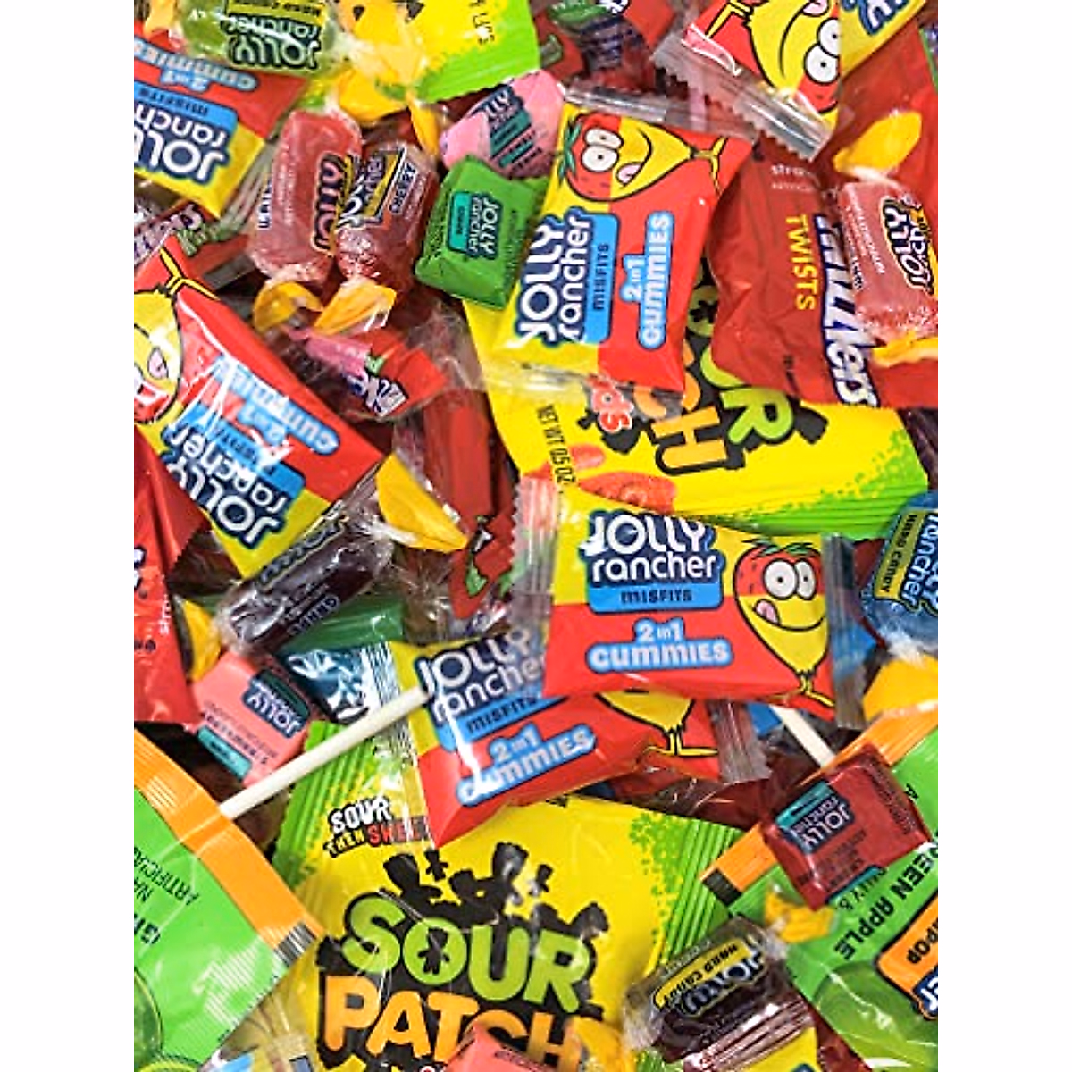 BULK CANDY MIX, 10 LB of Assorted Individually Wrapped, Big Box of Candy Variety, Includes Sour Patch Kids, Rainbow, Strawberry, Watermelon, Cherry Twizzers, Assorted Jolly Ranchers
