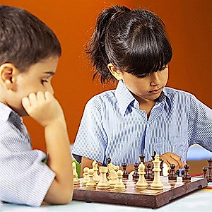 Magnetic Folding Chess Set,11"x 9.64" Portable Travel Chess Game Board Set,Magnetic Crafted Chess Pieces Storage with 2 Flannelette Bags,Perfect Kids Beginners and Adults