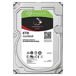 Seagate 6TB IronWolf NAS SATA 6Gb/s NCQ 128MB Cache 3.5-Inch Internal Hard Drive (ST6000VN0041)