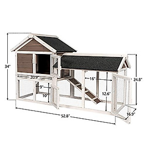 Kinsuite Rabbit Hutch Outdoor Bunny Cage with Tray Indoor Wooden Rabbit Cage House for Small Animals
