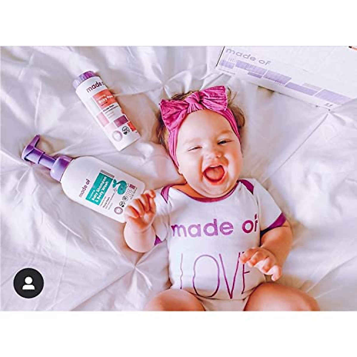 MADE OF Organic Baby Powder - Organic Corn Starch Baby Powder for Sensitive Skin - NSF Organic Certified - Made in USA - 3.4oz