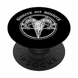Occult Baphomet Tarot Card Satanic Devil Sinners are Winners PopSockets PopGrip: Swappable Grip for Phones & Tablets