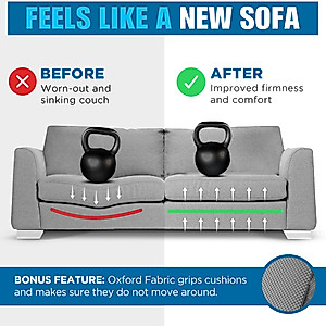 Meliusly Sofa Cushion Support Board for Sectionals (24x72 + 24x48) - Heavy Duty L Shaped Couch Supports for Sagging Cushions, Sectional Couch Saver for Saggy Couches Under Couch Cushion Support