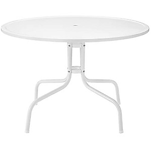 Crosley Furniture KOD10010KL Griffith Retro Metal Outdoor 5-Piece Dining Set with 39" Table and 4 Chairs, White and Key Lime