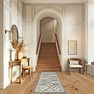 nuLOOM 9x12 Becca Traditional Tiled Area Rug, Charcoal, Faded Transitional Design, Stain Resistant, For Bedroom, Dining Room, Living Room, Hallway, Office, Kitchen, Entryway