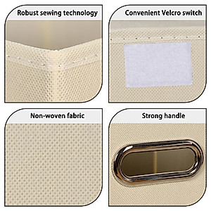 HEAYEEG Black Collapsible Cube Storage Bins with Lids, Fabric Cube Storage Organizer With Handles Closet Organizers,For Clothes Storage, Nursery,Home Bedroom Basket,3 Pack,(Black)