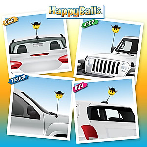 HappyBalls Cowboy with Black Hat Truck, Car, SUV Antenna Topper Auto Accessory
