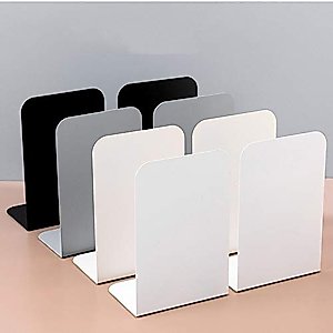 IEEK Bookends,4 Pairs/8 Pieces Book Ends for Shelves,Bookends for Shelves,Metal Book Ends for Heavy Books,Book Shelf Holder Metal Bookend 4 Color Bookend Supports Book Stoppers