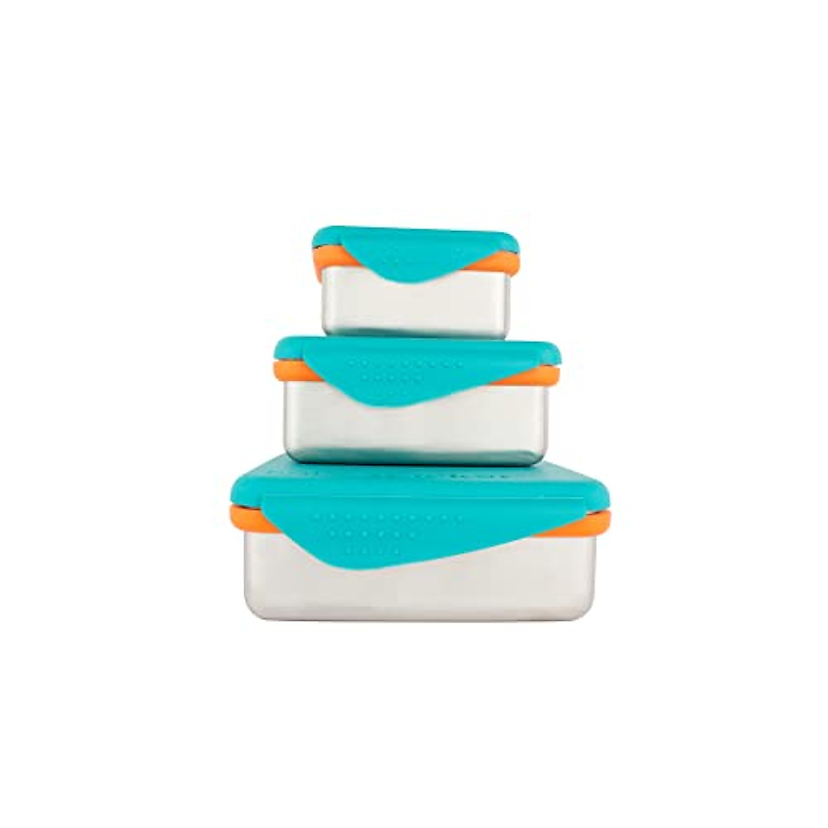 Kid Basix by New Wave Safe Snacker 3 Size Bundle Reusable Stainless Steel Lunchboxes Includes 23oz, 13oz and 7oz Reusable, Teal