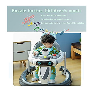Rrunzfon Baby Walker U-Shaped Walker Prevent O-Legs Multifunctional Anti-Rollover Walker Suitable for More Than 6 Months 360-degree Silent Wheel Light and Music-Dan Hong 8