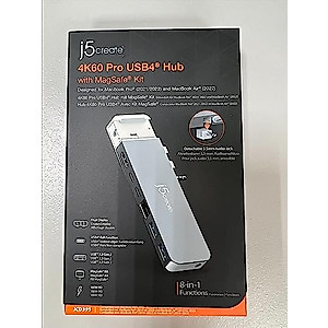 j5create 4K60 Elite Pro USB4 Hub- 4K60 HDMI, USB4 @40Gbps, 2X USB-A 3.2 Gen 2 Ports, USB-C 3.2 Gen 2 Port, Gigabit Ethernet, Designed for MacBook 2021/2022 Pro/Air (JCD395)