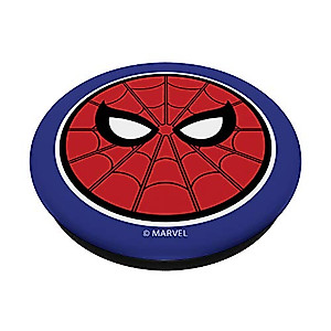 Marvel Spider-Man Web Face Blue Circle Logo PopSockets PopGrip: Swappable Grip for Phones & Tablets
