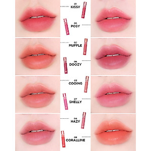 HOLIKA HOLIKA Foggy Blur Tint - Lightweight Airy Lip Makeup with Sheer Soft Color, Buildable Formula, Moisture & Silky Blur Fit, Pink Fruit Complex & Hyaluronic Acid, 0.14 fl.oz. (06 DOOZY)