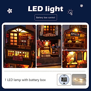 3D Wooden Book Stand, Puzzle DIY Book Nook Kit with LED Light, Decoration Bookend Shelf Insert Alley Miniature Dollhouse Model Building Set Craft for Teens and AdultsBirthday Gifts Home Desk