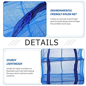 BESPORTBLE Drying Rack 4 Layers Folding Hanging Mesh Dryer for Shrimp Fish Fruit Vegetables, 66X50X50cm with Buckle