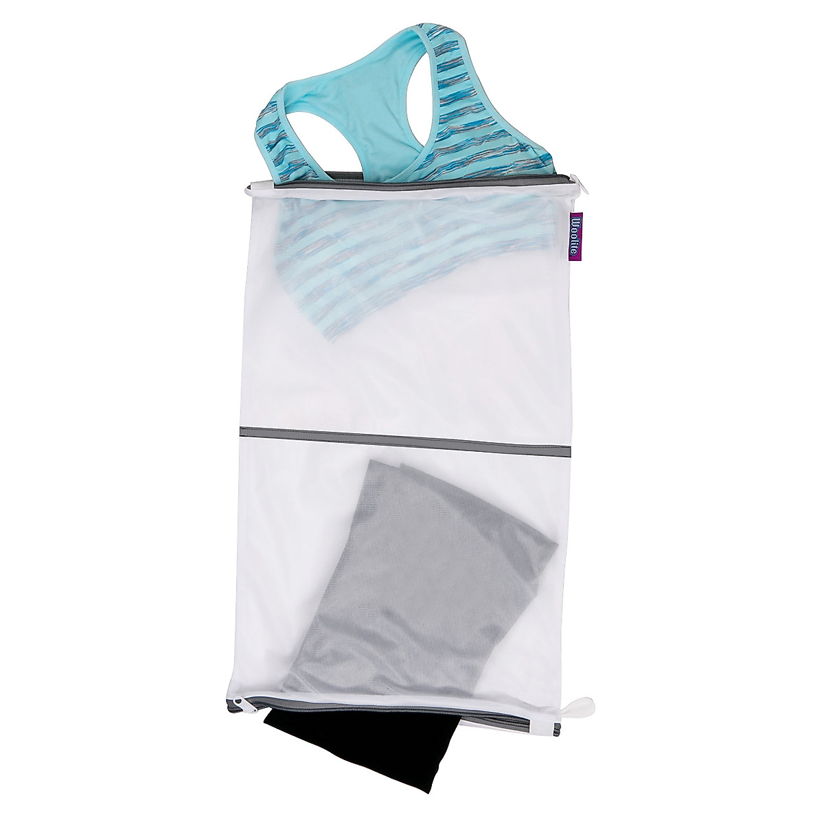 Laundry 360 Twin Compartment Wash Bag, Dimensions: 24" x 13", Protects Clothing, Double Compartment Closure, Prevents Snags, Tangles, Tears, Laundry, Home