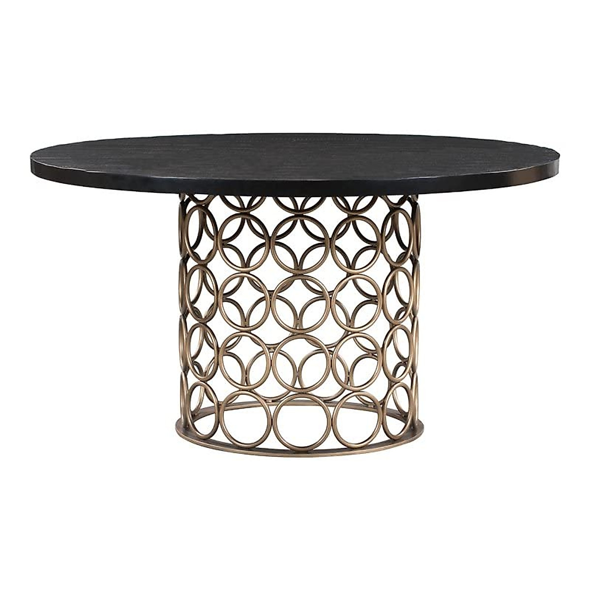 TOV Furniture Valentina Modern Dining Room Table Brass Round