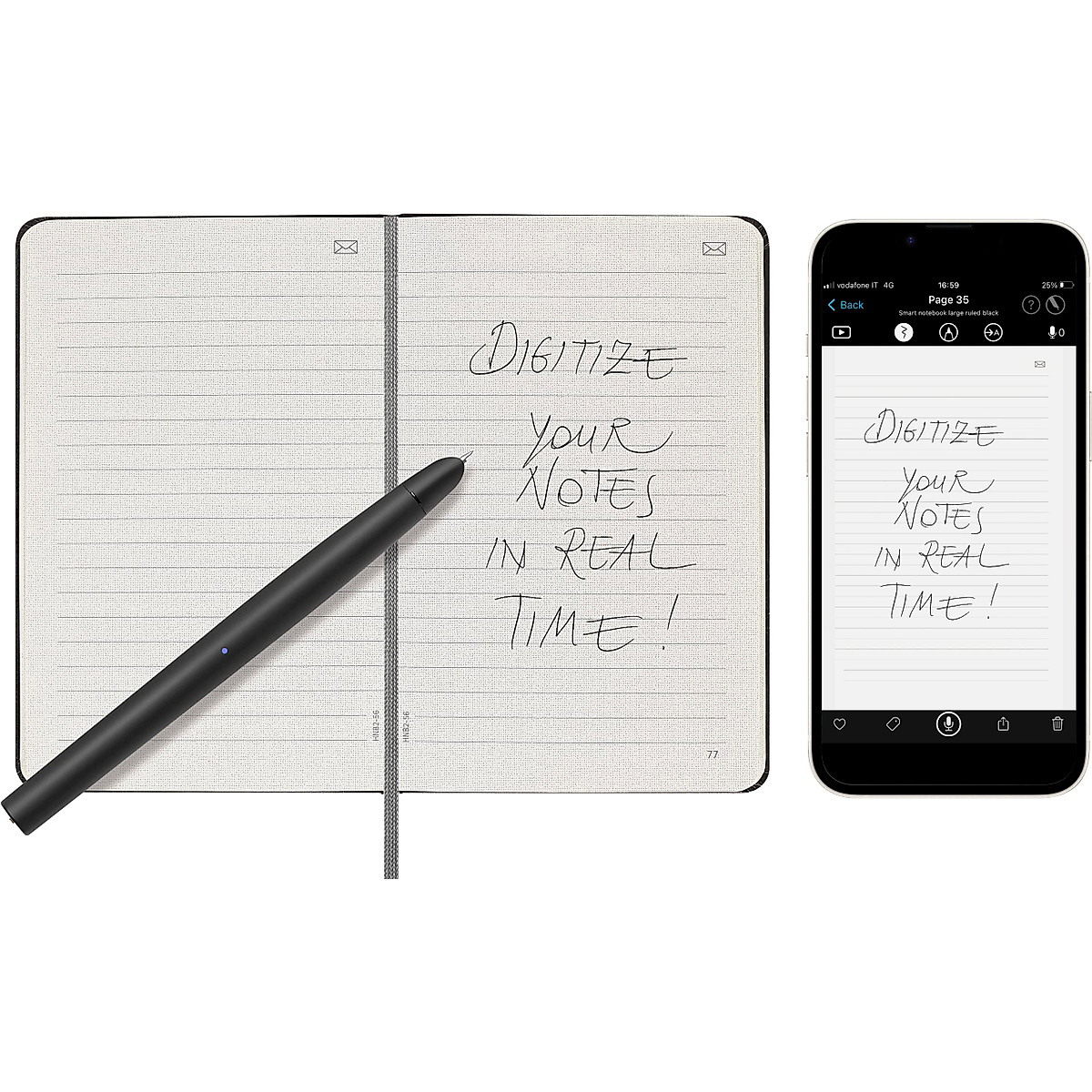 Moleskine Smart Notebook, Pocket, Ruled, Black, Hard Cover (3.5 x 5.5)