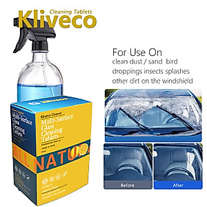 Kliveco 30PCS Car Windshield Washer Fluid Tablet,Windshield Wiper Fluid,Window and Glass Cleaner Effervescent Tablets,1 Pack Makes 33 Gallons,car,Home(Winter: Use With De-icer or Methanol)