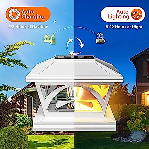 ENSLI Solar Post Cap Lights Outdoor, 6 Pack Brighter Solar Post Lights Outdoor Waterproof, Fence Post Cap Lights Solar Powered Deck Post Lights Fit 4x4 5x5 6x6 Posts for Fence Deck Garden Decoration