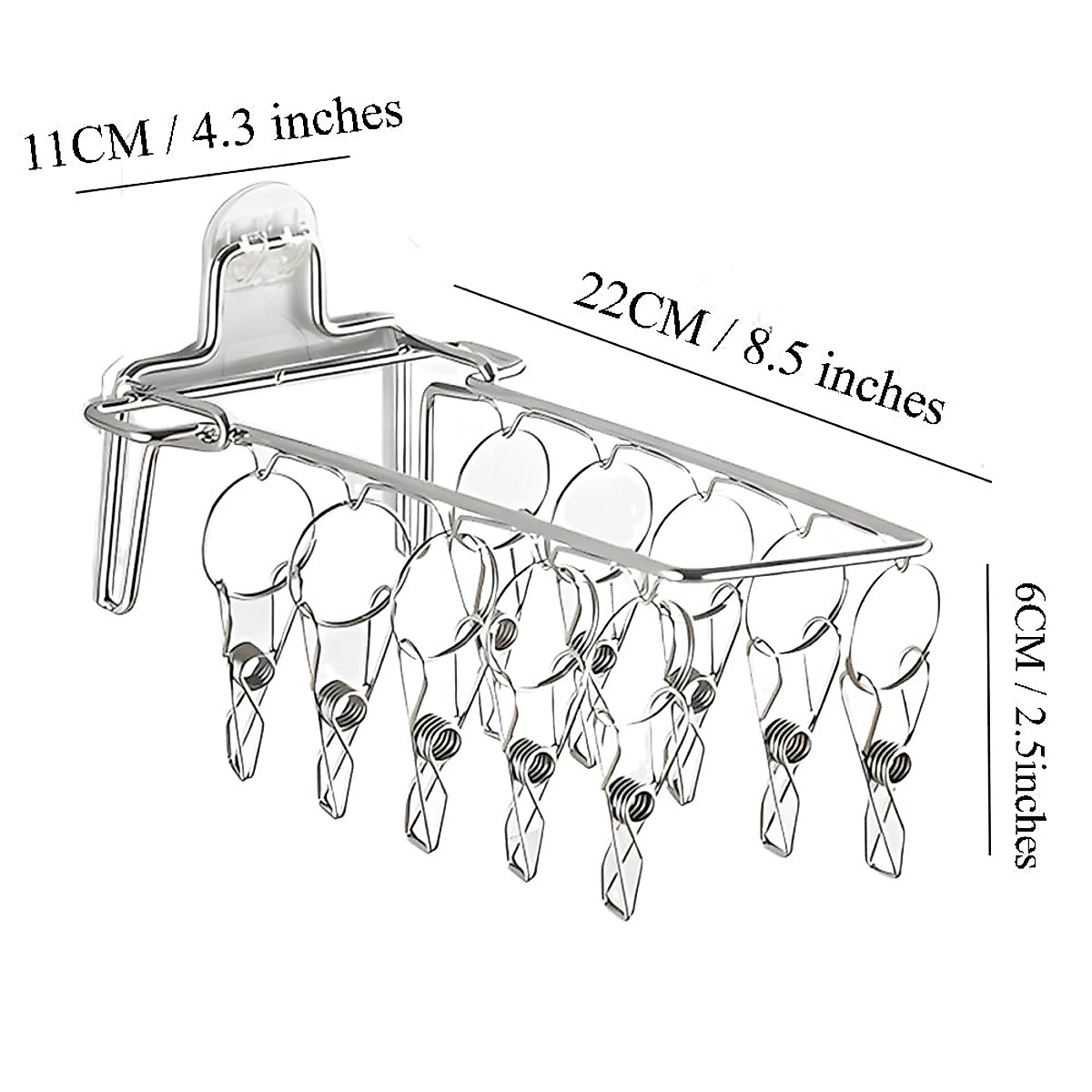 OULIGET Wall Hanging Folding Socks Clip, Bathroom Balcony Folding Clothes Hanger,Sock Hanger for Drying Towel Bra Underwear Sock Clip,10 Clips (10)